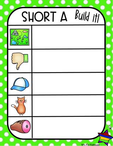 Short A Word Mats- 30 words included by Mrs K's Klubhouse | TPT