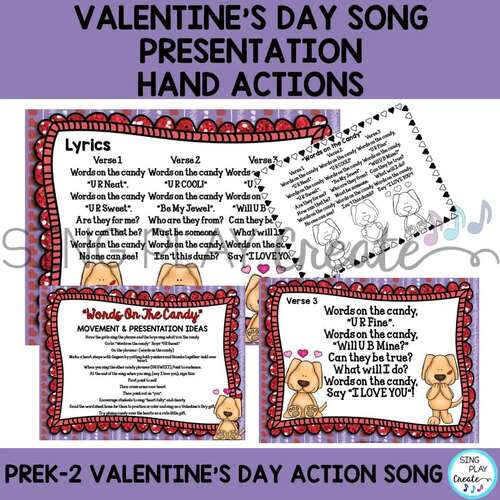 Valentine's Day Song "Words on the Candy" Action Song, Choral Song