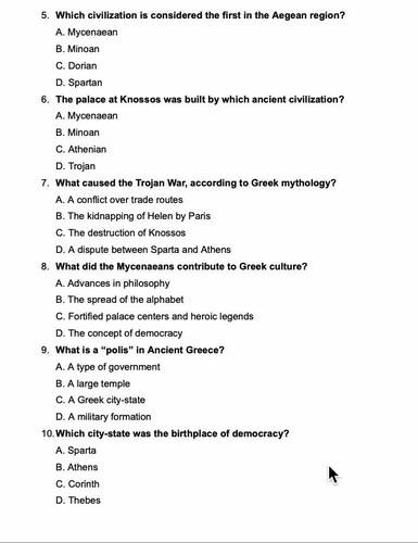 Topic 6: Ancient Greece Assessment | myWorld Interactive | World History