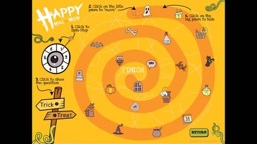 Halloween Music Notes Gameboard PPT by Iza Piano Studio | TpT