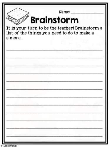 How to Make a S'more Procedural Writing by TCHR2.0 | TPT