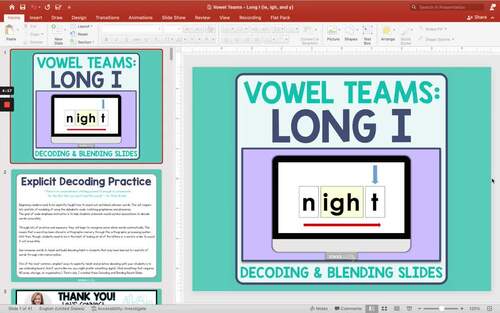 Decoding and Blending Board Slides - Long I Vowel Teams (igh, ie, and -y)