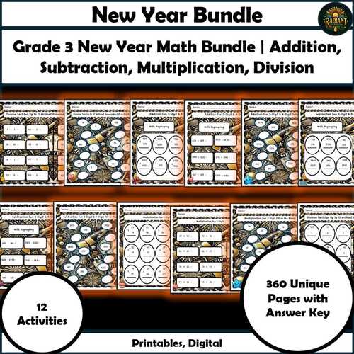 Grade 3 New Year Math Bundle | Addition, Subtraction, Multiplication ...