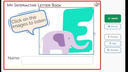 Letter E Interactive Book for Kindergarten | Alphabet Activities Boom cards