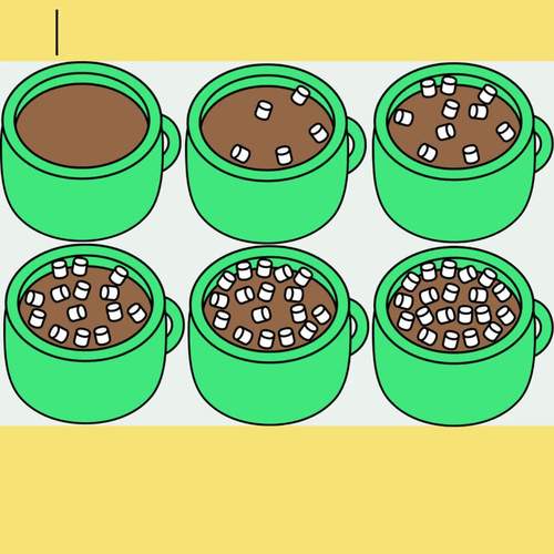 Hot Chocolate and Jumbo Marshmallows (Counting Marshmallows) - Clipart