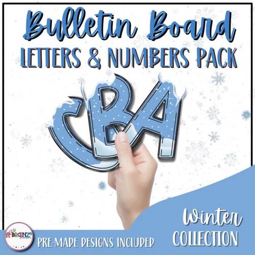 Winter-Themed A-Z Bulletin Board Letters & Numbers | Classroom Decor ...