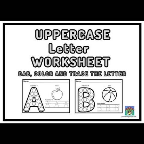 Uppercase Letter Worksheets. Dab, color and trace the letter. | TPT