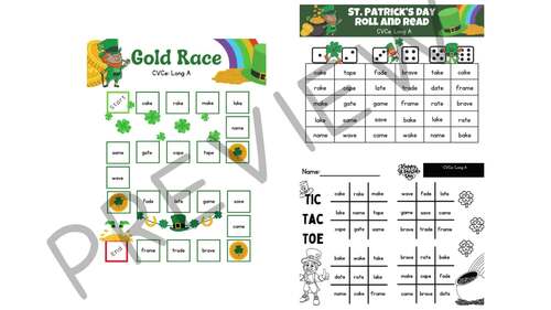 St. Patrick's Day Phonics Fluency Games! | CVCe, Vowel Teams, R-Controlled