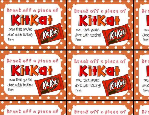 Testing Motivation Treat Tag- Break off a piece of KitKat now that you ...