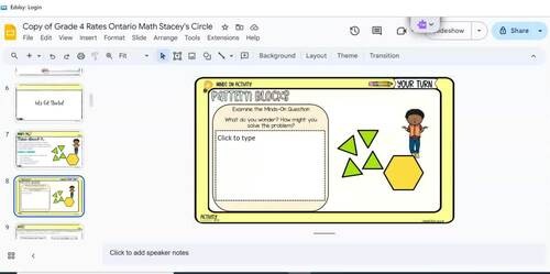 Grade 4 Rates Ontario Math Digital Slides | Worksheets | Assessments