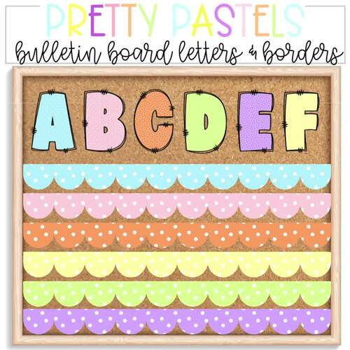 Pastel Bulletin Board Letters, Numbers, Punctuation and Borders | SEVEN ...
