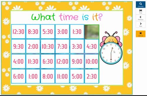 Spring Math Time to the Hour and Half Hour Mystery Picture Boom Cards ...