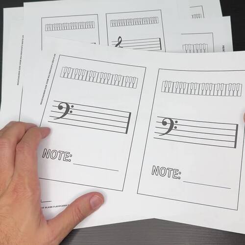 Flashcards - DIY Blank Flashcards for Music Note Identification with ...