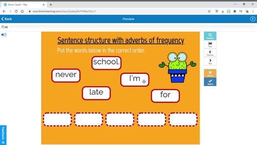 Adverbs Of Frequency Making Sentences BOOM Cards by Love 2 Learn English