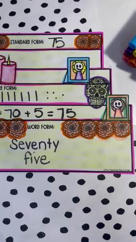 Day of the Dead Math Place Value Crafts by The Teaching Diva Corner