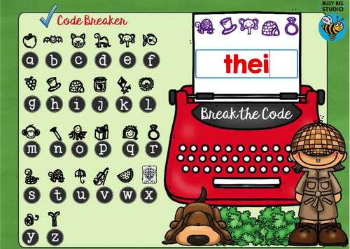 Sight Words Boom Cards Break the Code Game 2nd Grade by Busy Bee Studio