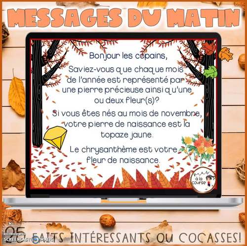 French November Morning Messages| Messages du matin de novembre | TPT