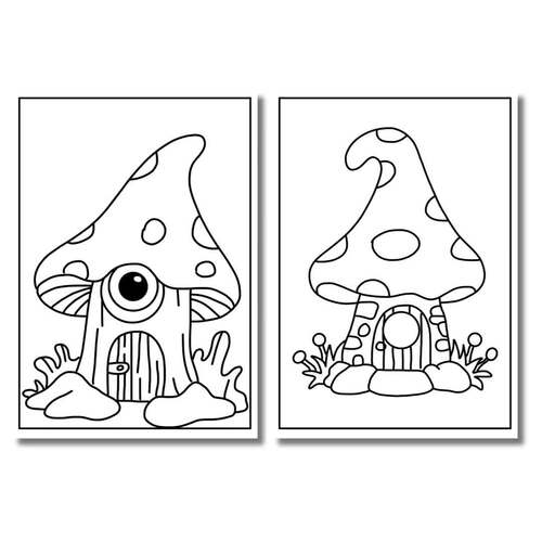 A gnome mushroom house coloring page, Coloring Sheets, Preschool ...