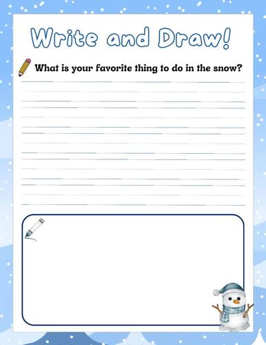 Printable Winter Writing Prompts For Kids, Journal Writing Activity ...
