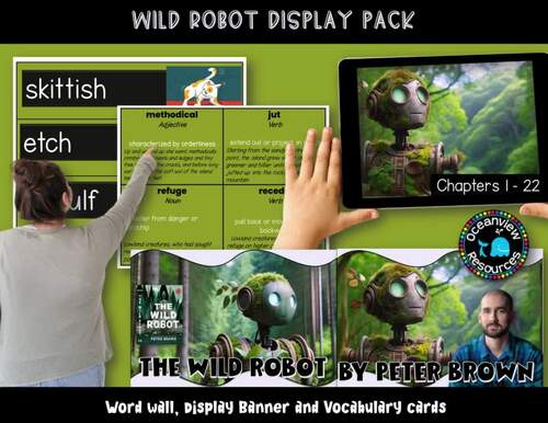 Wild robot word wall, vocabulary cards and display banners. | TPT