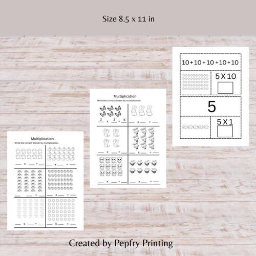Arrays & Repeated Addition Multiplication Worksheets for Grades 2-3|Math