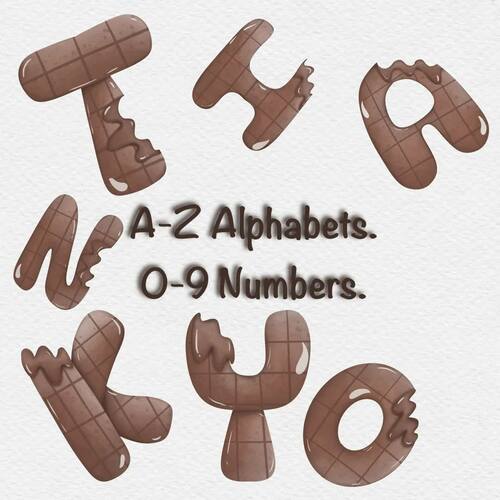 Sweet & Whimsical: Chocolate Alphabets A-Z and Numbers 0-9 in ...