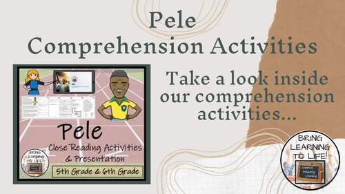 Pele Close Reading Comprehension Activities | 5th Grade & 6th Grade