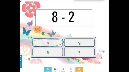 Boom Learning Task Cards: Single Digit Subtraction - Flower Themed