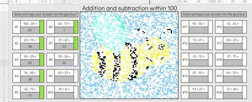 Digital Math Pixel Art 3rd Grade Fluency Addition and Subtraction ...