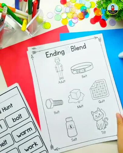 Ending LT Blend Worksheet | L Blend Passages and Ending Blends Activities