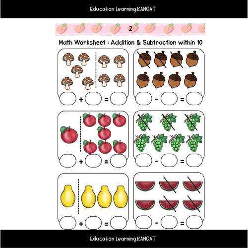 Math Worksheets | Addition & Subtraction within 1–20 |Kindergarten, Grade 1