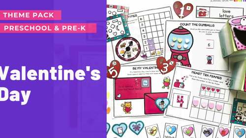 Valentine's Day Literacy & Math Centers for Preschool, Pre-K ...