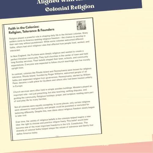 HSS 5.4.3 Puzzle Pack- Faith, Colonies, Religion, Tolerance & Colonial ...