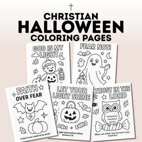 Christian Halloween Coloring Pages | Faith Over Fear Bible Verse ...