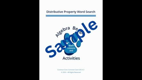 Distributive Property Word Search Activity by Algebra Beagle | TPT