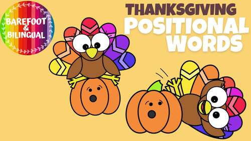 Thanksgiving Positional Words Turkey Clipart | Prepositions Grammar Clipart