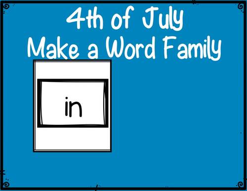 4th of July Themed Make A Short Vowel Word Family Center | TPT