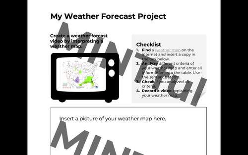 Weather Forecast Project by MINTful Classroom | TPT