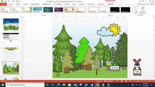 Digital Story Board for The Tortoise and the Hare by Gina Hickerson