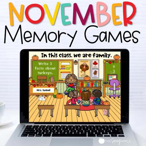 November Morning Meeting Memory Games | Thanksgiving Activities | Brain ...