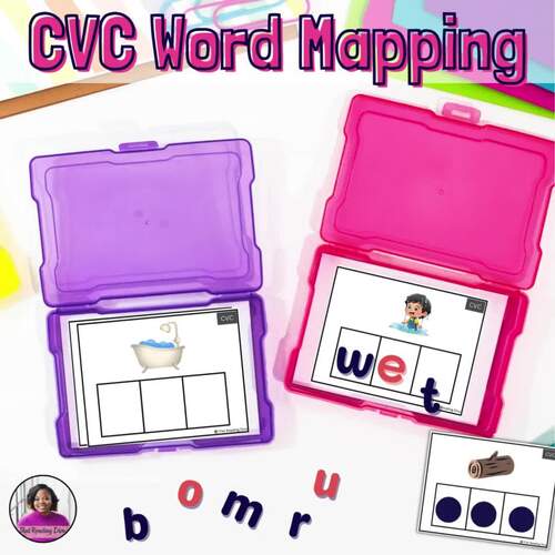CVC Centers | 20 Task Cards | Word Mapping | Short Vowel | Phoneme