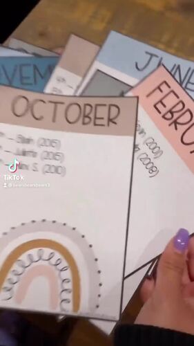 BOHO RAINBOW Birthday Chart | Editable Neutral Birthday Display ...