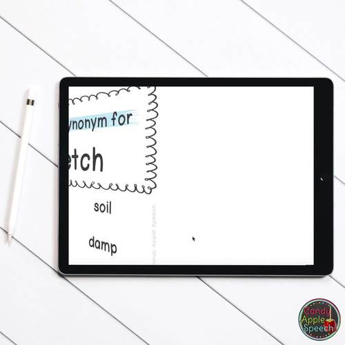 Synonym Vocabulary Activity- Boom Cards by Candy Apple Speech | TPT