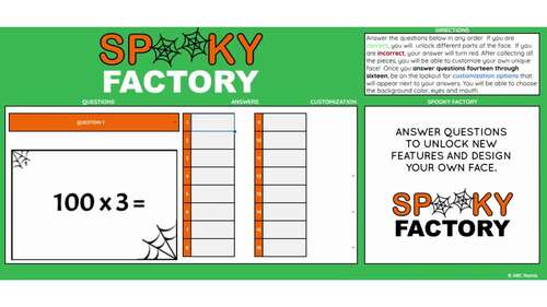 Halloween Multiplying by 10 100 1000 Self Checking Task Cards 3rd & 4th ...
