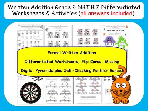Written Addition Grade 2 (NBT.B.7) Grade 3 (NBT.A.2) Worksheets ...