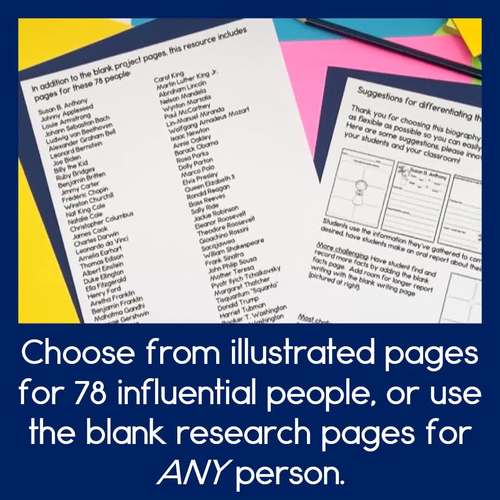 Biography Research Project Graphic Organizers | Women's History and More