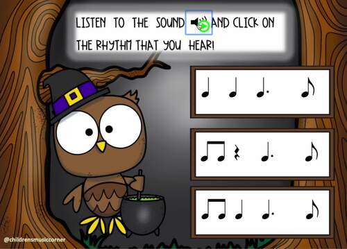 Halloween Ear Training & Rhythm practice (Tam-ti) Digital Task Cards ...