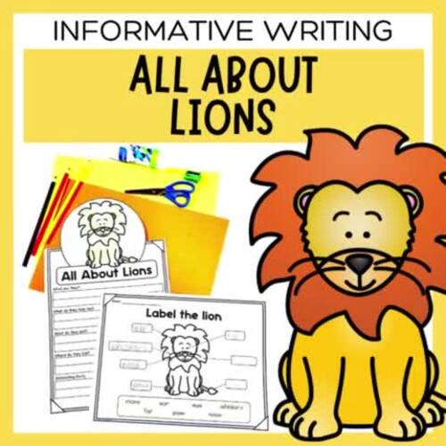 All About Lions | Animal Research Worksheets | Nonfiction Writing ...