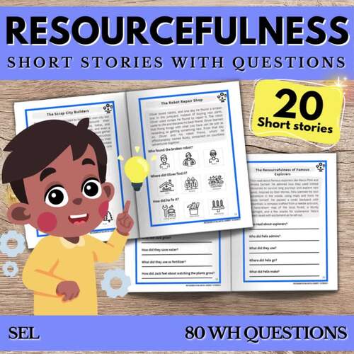 Resourcefulness Short Stories W/ WH Questions Worksheets Autism SEL ...