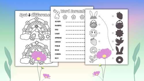 Easter Game Activity Bundle, 30 Classroom Activities Printable Coloring ...